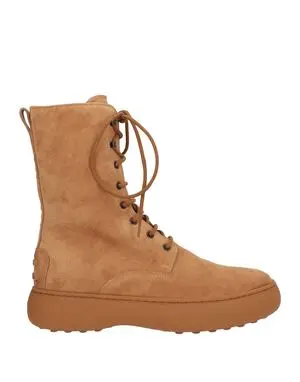 TOD'S Suede Lace-up Ankle Boots - Beige