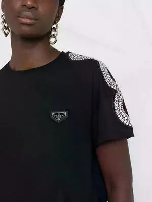Philipp Plein Crystal Embellishment Cropped T-shirt