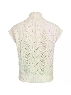 D.exterior Open-knit Shawl-collar Sweater