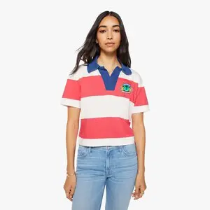 MOTHER The S/s Match" Striped Cotton Shirt - Red