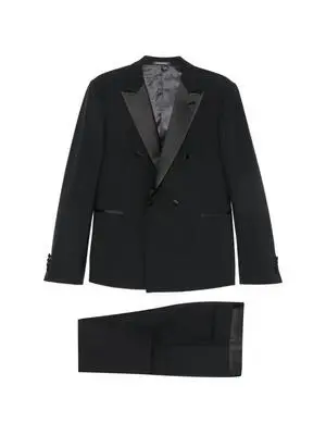 Emporio Armani Double-breasted Peaked-lapel Suit - Blue
