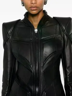 MITILIANE COUTURE Geometric Panelled Leather Jacket