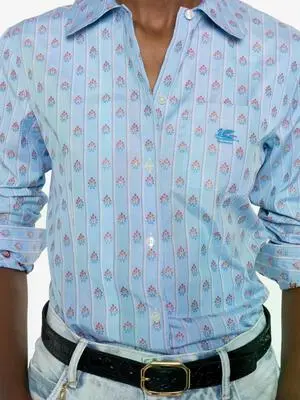 Etro Striped Floral Print Shirt