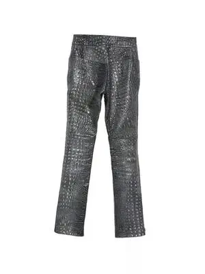 MITILIANE COUTURE Croc-embossed Leather Trousers