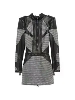 MITILIANE COUTURE Studded Shoulder Mini Dress - Black