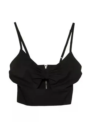MITILIANE COUTURE Cropped Top With Bow Detail - Black