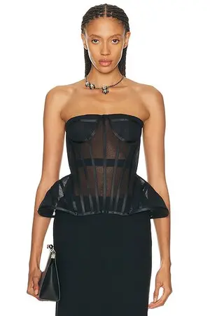 Carolina Herrera Bustier Top With Boned Bodice And Zip Closure