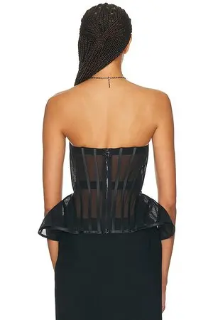 Carolina Herrera Bustier Top With Boned Bodice And Zip Closure