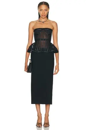 Carolina Herrera Bustier Top With Boned Bodice And Zip Closure