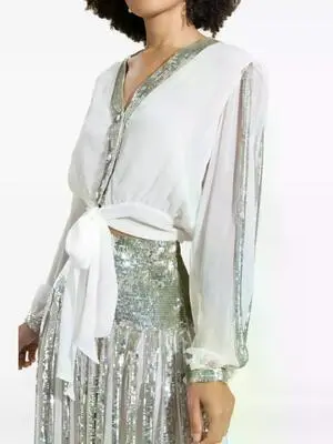 TEMPERLEY LONDON Filigree Sequin Embellished Blouse