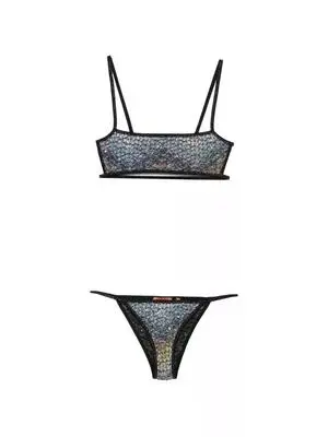Missoni Sequin-embellished Zigzag-knit Bikini
