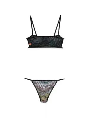 Missoni Sequin-embellished Zigzag-knit Bikini