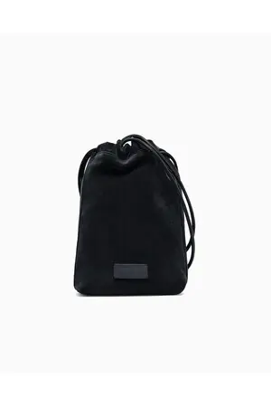 Giorgio Armani Mini Bag In Suede And Calfskin - Black