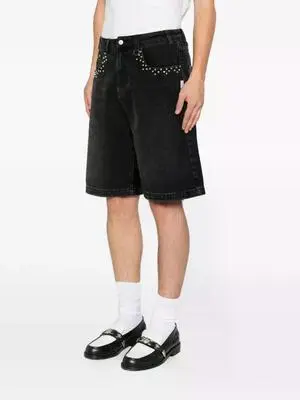 RETERNITY Stud-embellished Denim Shorts