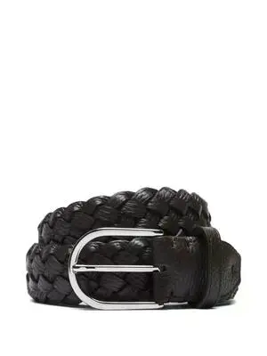Brioni Braided Leather Belt - Brown