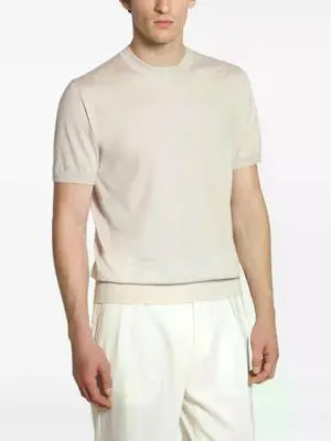 Brioni Fine-knit Ribbed-trim T-shirt
