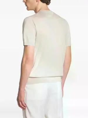 Brioni Fine-knit Ribbed-trim T-shirt