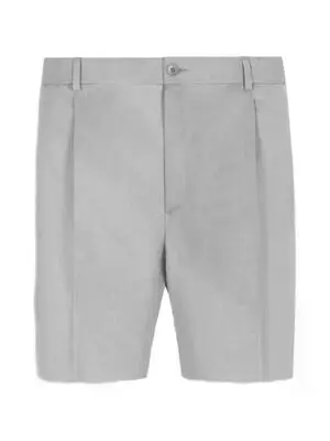 Brioni Bellagio Tailored Pleated-waistband Shorts - Grey