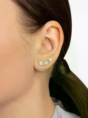 APM MONACO Triple Meteorites Asymmetric Earrings