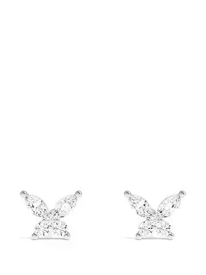 APM MONACO Butterfly Crystal Stud Earrings - Silver