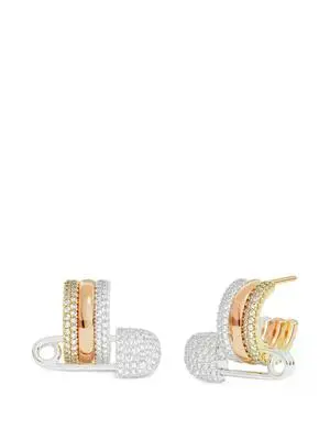 APM MONACO Tricolor Morse Safety Pin Earrings