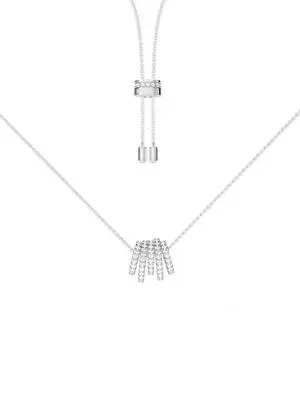 APM MONACO Croisette Crystal-embellished Necklace - Silver