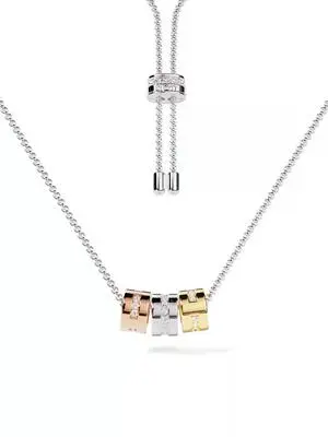 APM MONACO Tricolor Morse Love Necklace - Silver