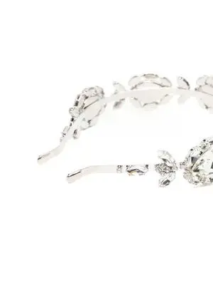 SELF-PORTRAIT Crystal Embellished Headband - Silver