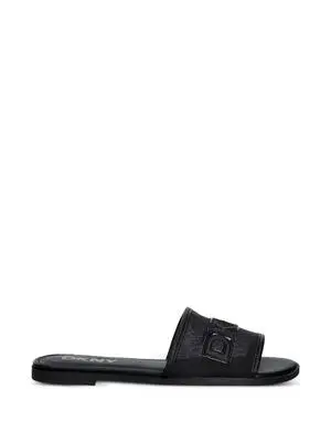 Dkny Logo Patch Mesh Sandals - Black