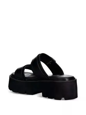 BUFFALO Brake Two Strap Platform Sandals - Black