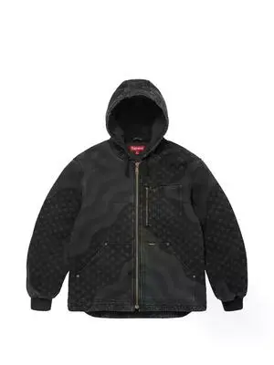 Supreme Flag-quilted Hooded Jacket - Black