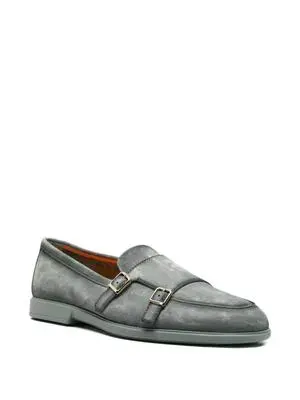 Santoni Double Strap Monk Shoes - Green