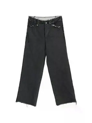 MIDORIKAWA Raw-cut Frayed-edge Jeans - Grey