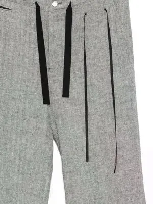 MIDORIKAWA Layered Herringbone Trousers