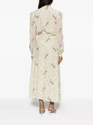 Valentino Garavani Polka-dot Logo Print Midi Dress