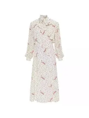 Valentino Garavani Polka-dot Logo Print Midi Dress - Neutrals