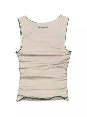 Patrizia Pepe Ruched Mesh Tank Top