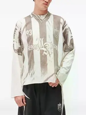 REPRESENT Striped Logo-print Long-sleeved T-shirt