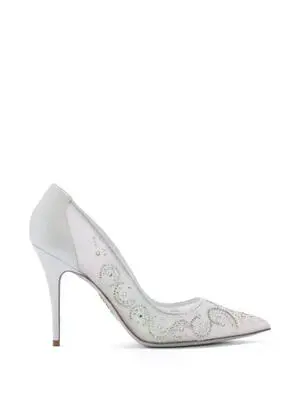 Rene Caovilla Jahanara Crystal-embellished Mesh Pumps