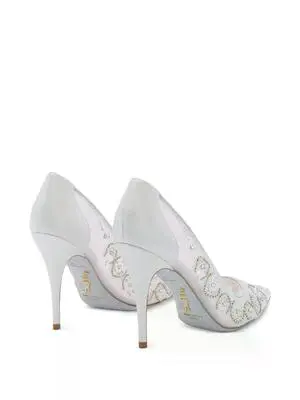 Rene Caovilla Jahanara Crystal-embellished Mesh Pumps