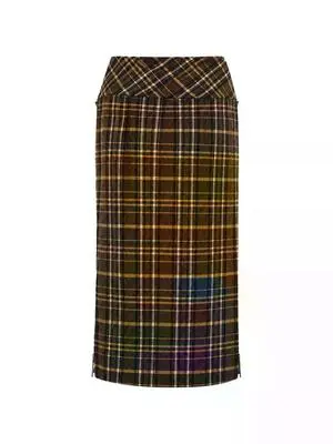 Dsquared2 Tartan Front-zip Midi Skirt - Brown