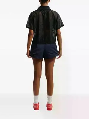 Nike Lace Patterned Logo Detail Top - Black