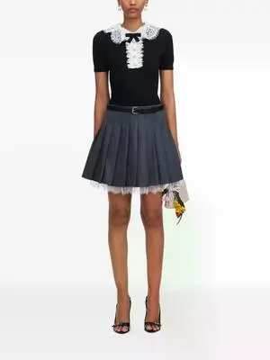 SELF-PORTRAIT Lace-collar Polo Top
