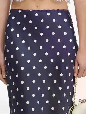 SELF-PORTRAIT Polka-dot Lace-trim Skirt
