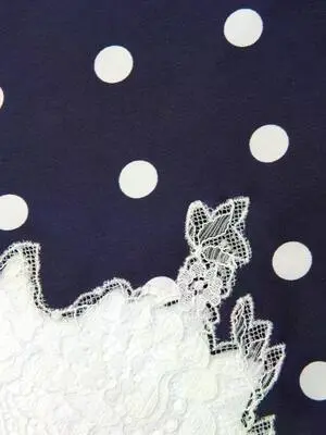 SELF-PORTRAIT Polka-dot Lace-trim Skirt