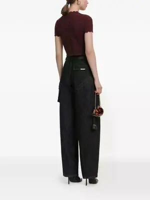 SELF-PORTRAIT Bow Detail Pointelle-knit Cropped Cardigan