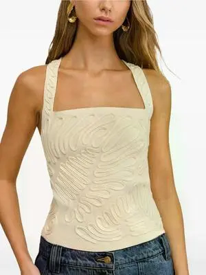 Cult Gaia Stella Cord-embroidered Top - White