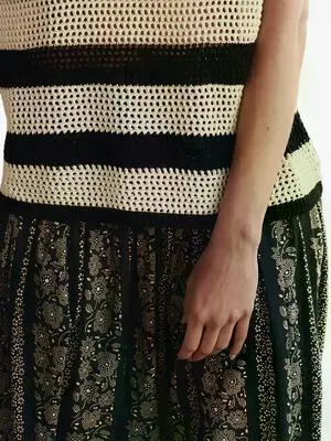The Great. Striped Crochet Sweater