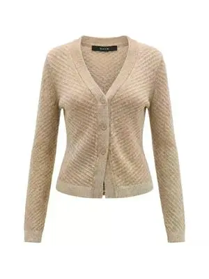 TOCCIN Bobby Chevron-knit Cardigan - Neutrals