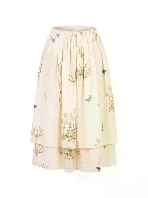 ALEKSANDR MANAMÏS Layered Midi Skirt - Neutrals
